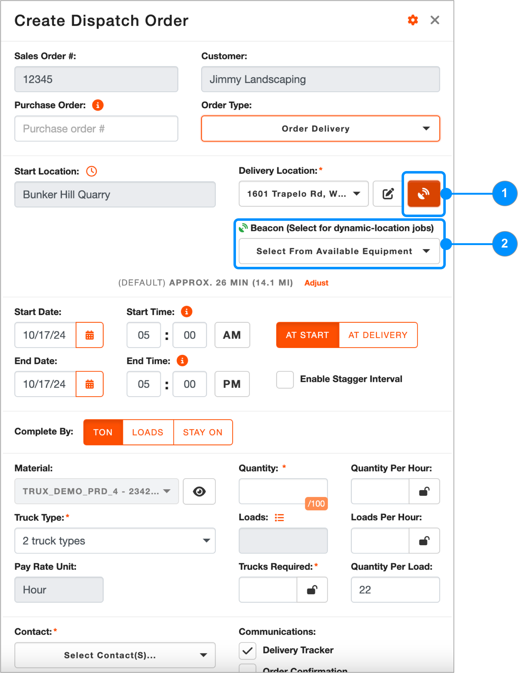 Dynamic Location Dispatch Orders (Auto Load Complete) – TruxNow